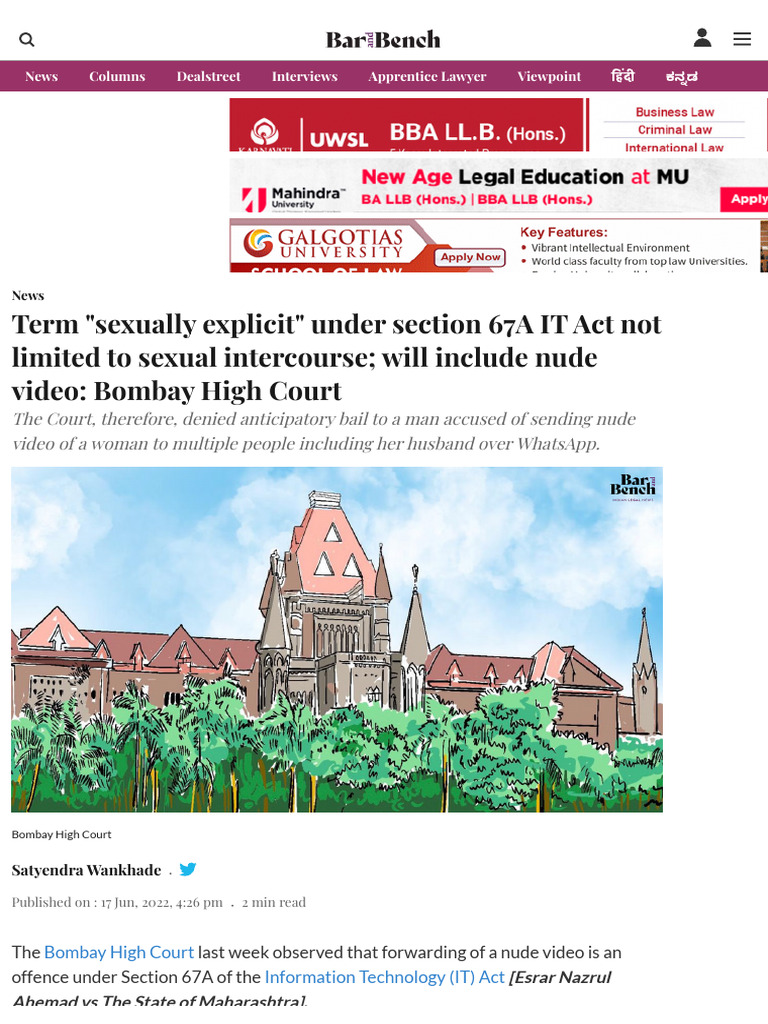 Term - Sexually Explicit - Under Section 67A IT Act | PDF | Bankruptcy ...