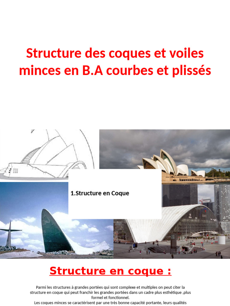 6 Structure Des Coques Et Voiles Minces en B.A Courbes Et Plissés | PDF ...