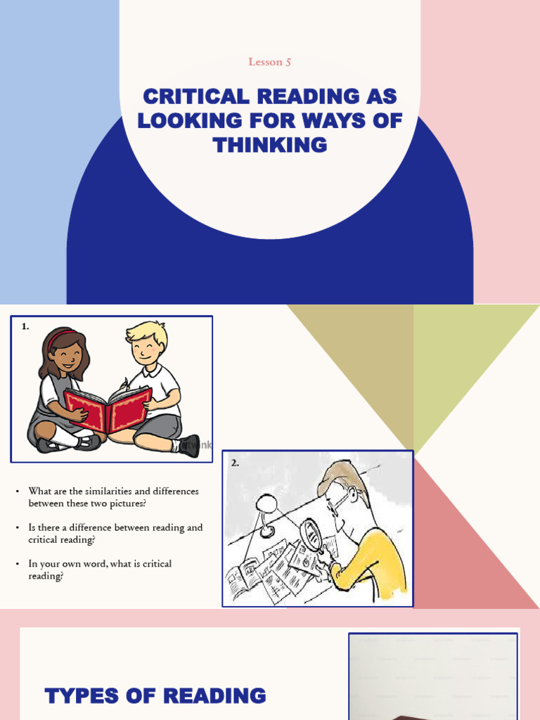 Lesson 5 Critical Reading Lesson 6 Claims | PDF | Speed Reading | Cognition