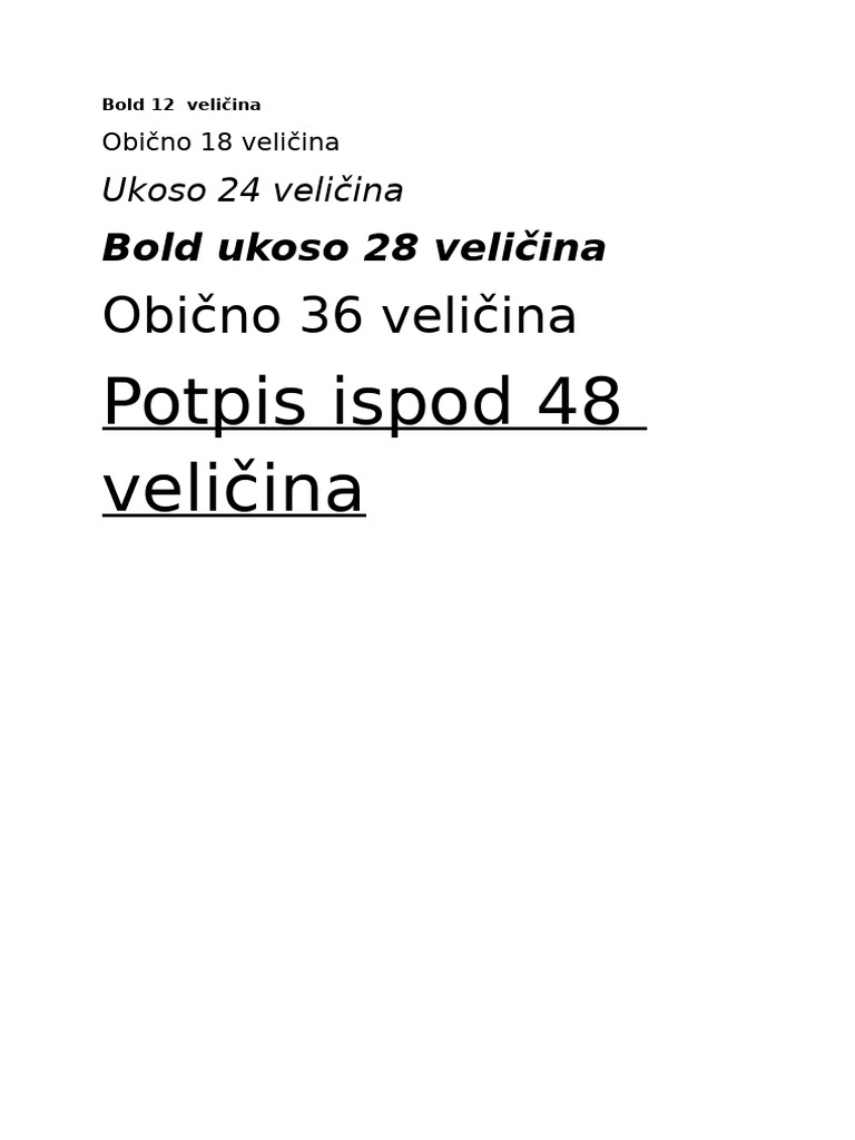 Velicina Slova | PDF