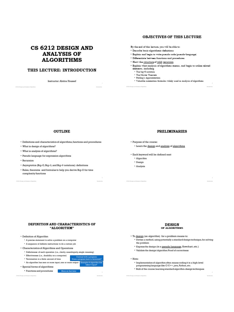 Merged Lectures | PDF | Parameter (Computer Programming) | Algorithms