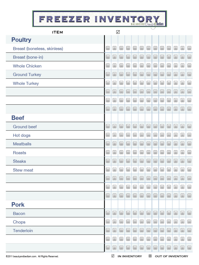 Freezer-Inventory | PDF