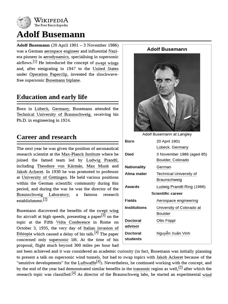 Adolf_Busemann | PDF | Aerospace | Aerodynamics