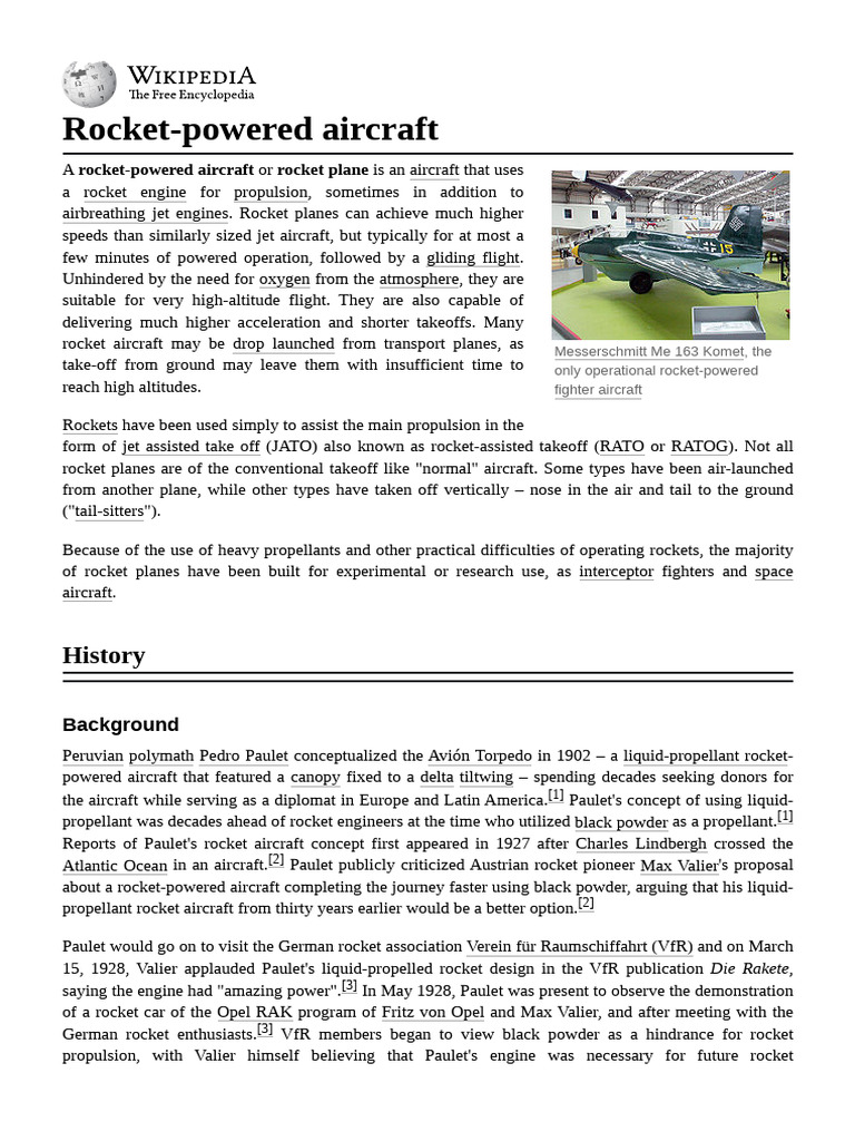 Rocket-powered_aircraft | PDF | Flight | Aerospace Engineering