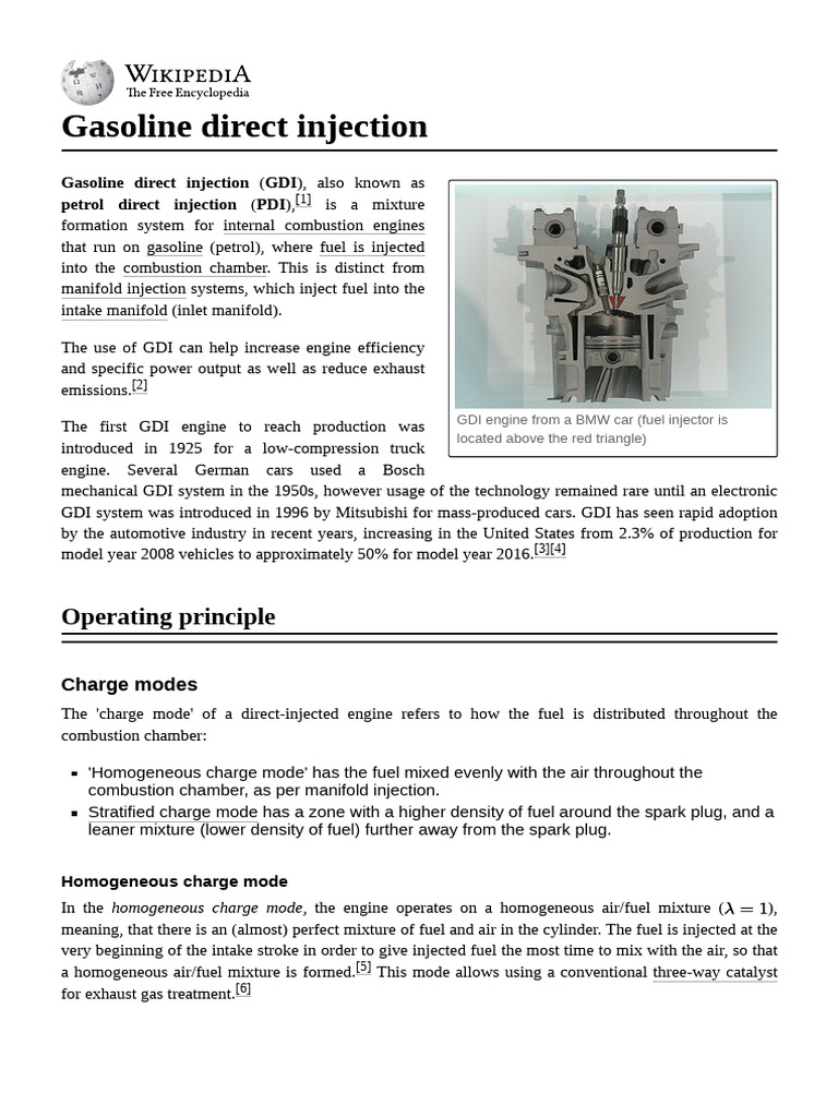Gasoline Direct Injection | PDF | Fuel Injection | Internal Combustion ...