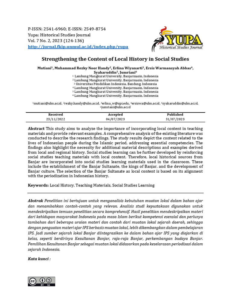 Local History in Social Studies Education | PDF | Educational ...