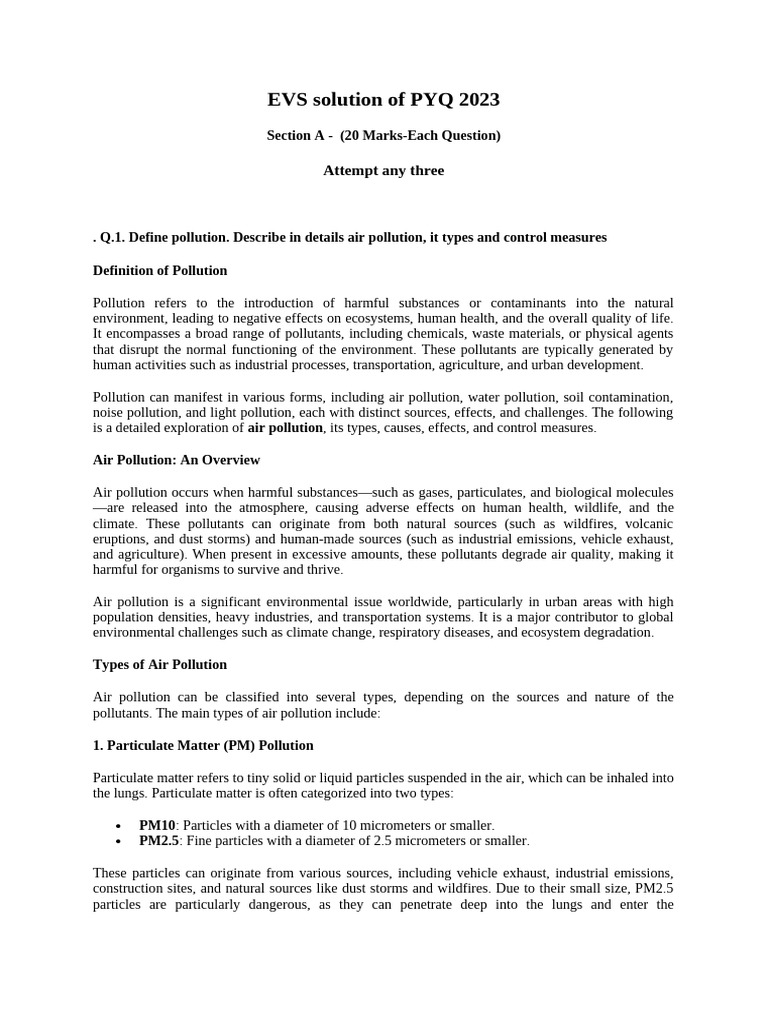 EVS 2023: Air Pollution Insights | PDF | Ecosystem | Food Web