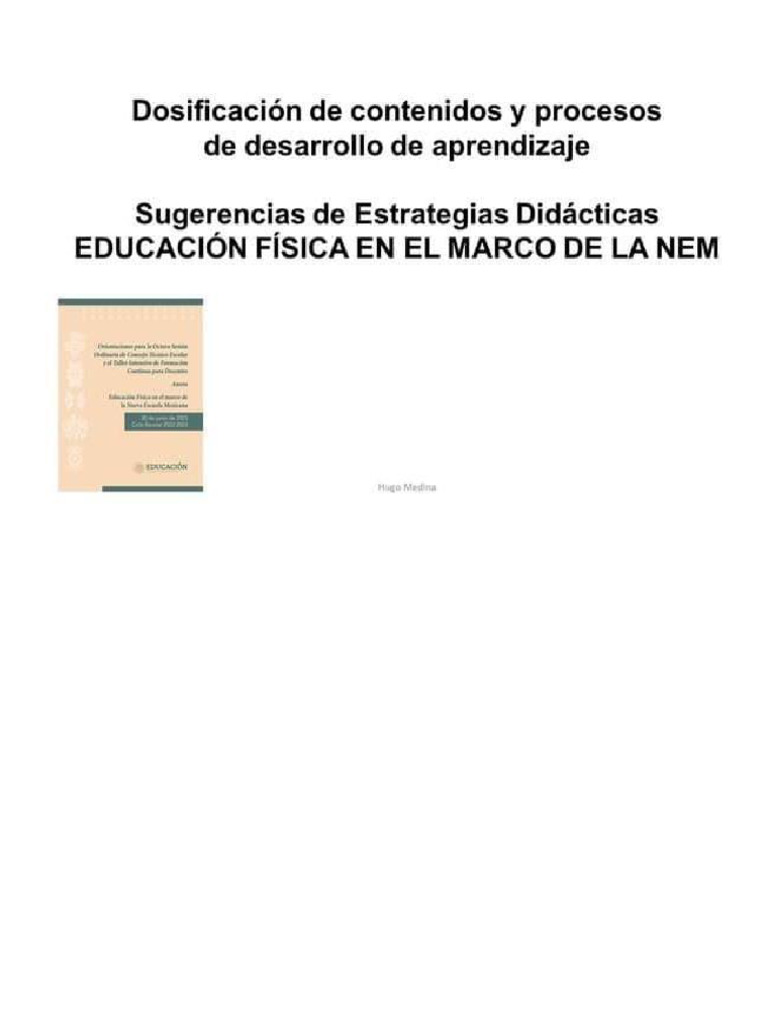 Dosificacion de Contenidos y Procesos de Desarrollo de Aprendizaje en Ef | PDF