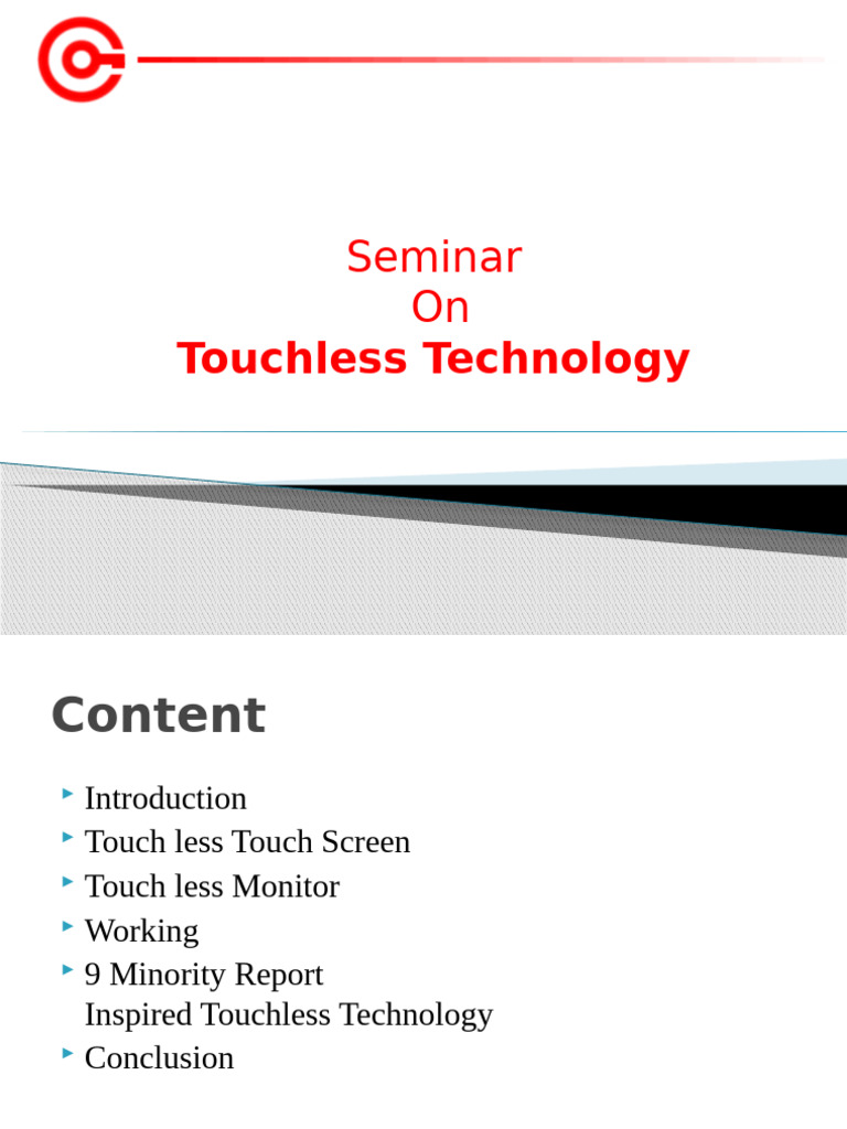 Touchless Technology Seminar Overview | PDF | Touchscreen | Graphical User Interfaces