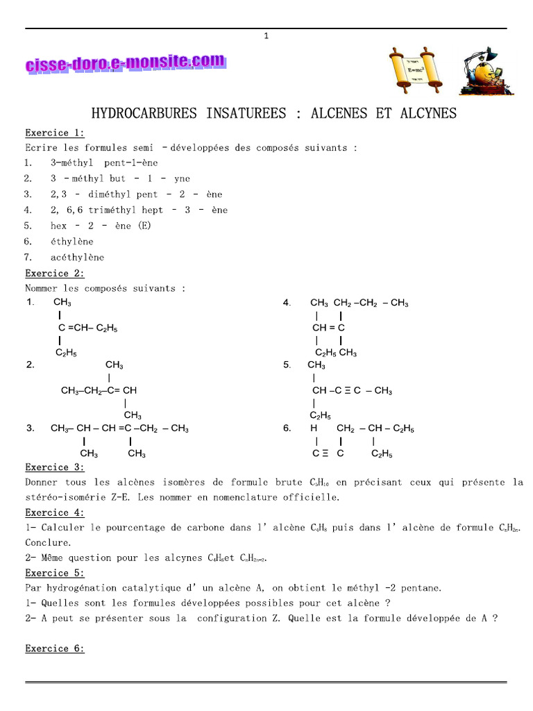 Alcène Alcyne | PDF