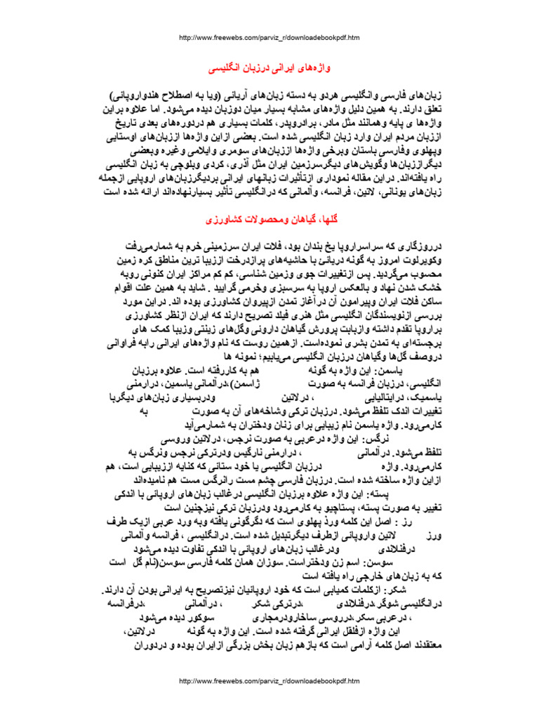 Iranian Words in English Language | PDF