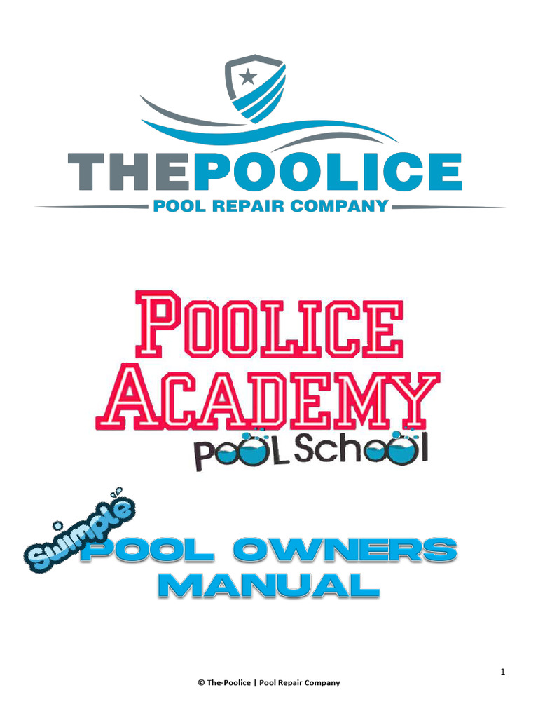 The Poolice Academy - Pool Owners Manual | PDF | Swimming Pool | Filtration