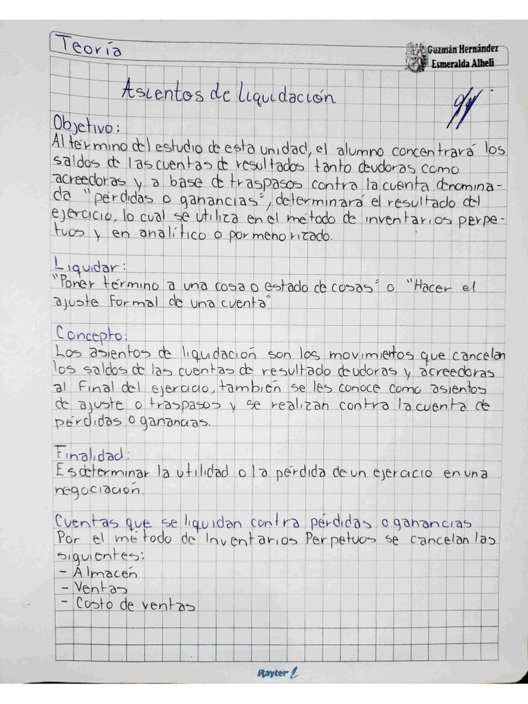 TEORIA Y CASO PRACTICO No. 1 ASIENTOS DE LIQUIDACION_ESME (1) | PDF