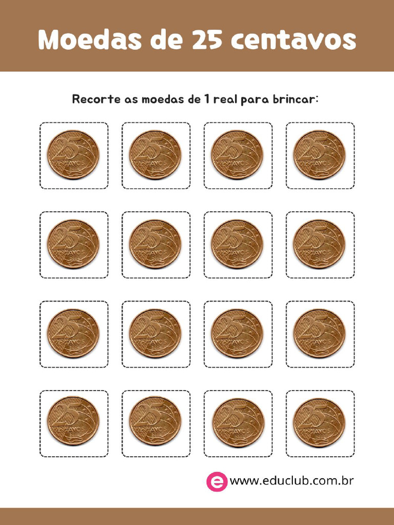 Moedas de 25 Centavos para Imprimir | PDF