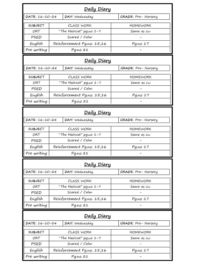 Wednesday Diary Pns New | PDF