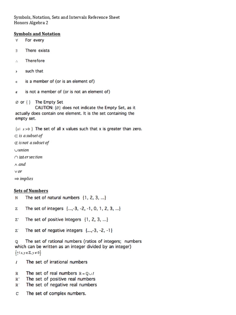 HA2 - Symbols and Notation | PDF