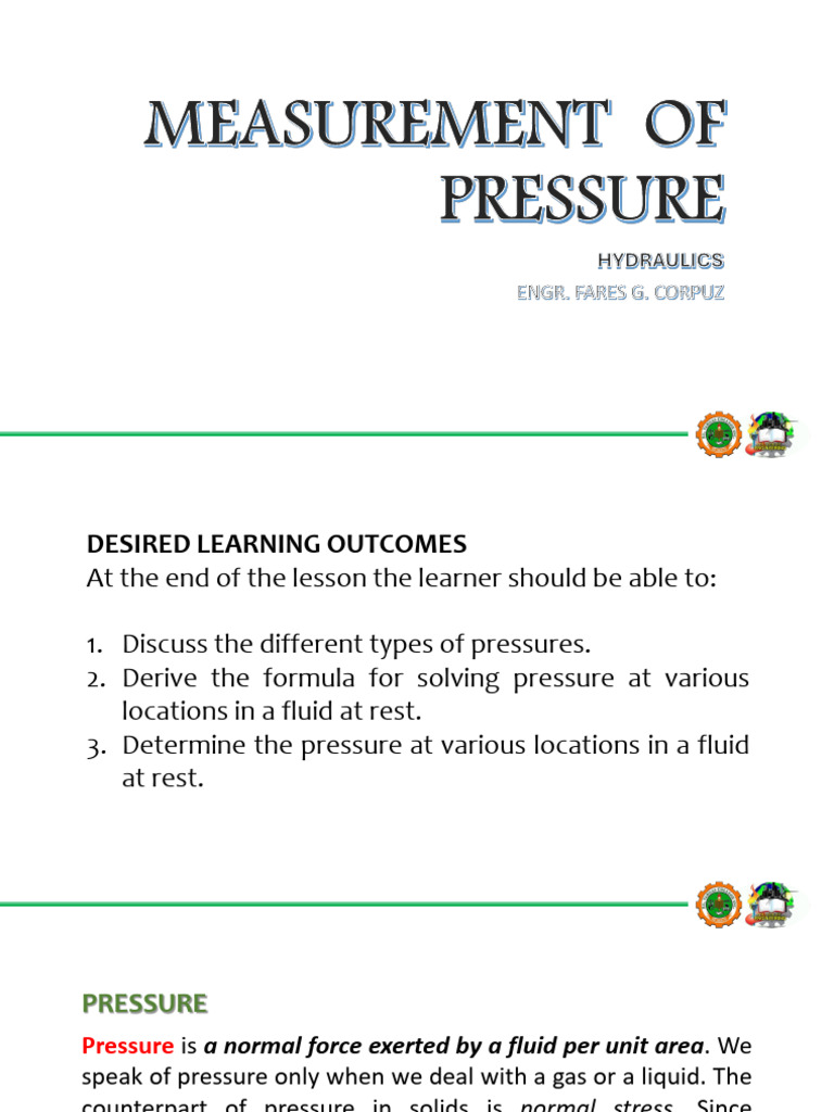 Hydraulics | PDF | Pressure Measurement | Pressure