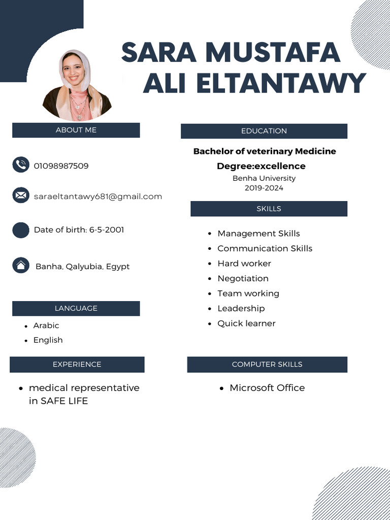 Sara Mustafa Ali Eltantawy: Education About Me | PDF