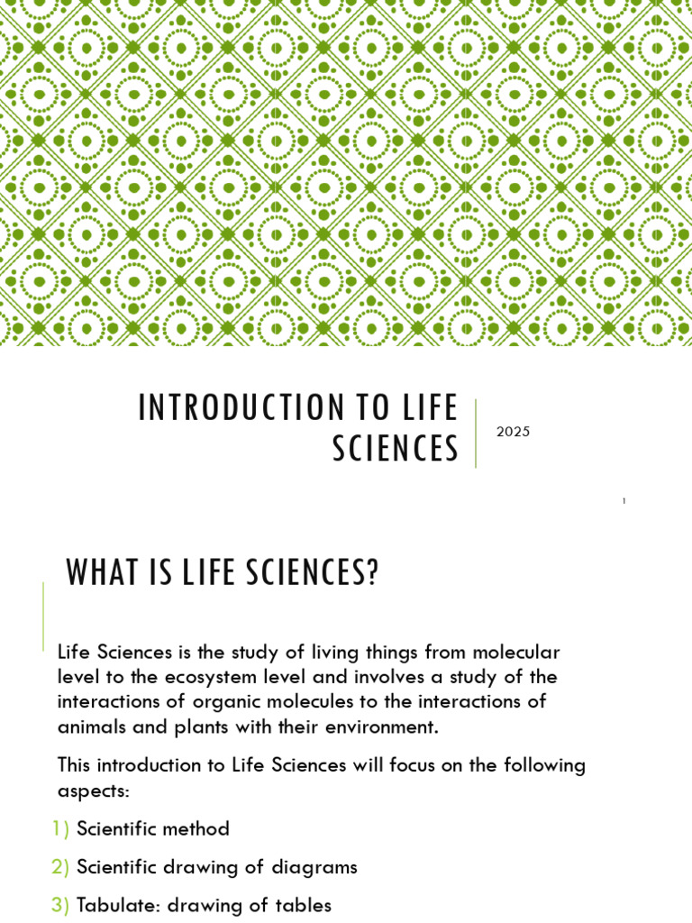Introduction To Life Sciences 2025 | PDF | Experiment | Hypothesis