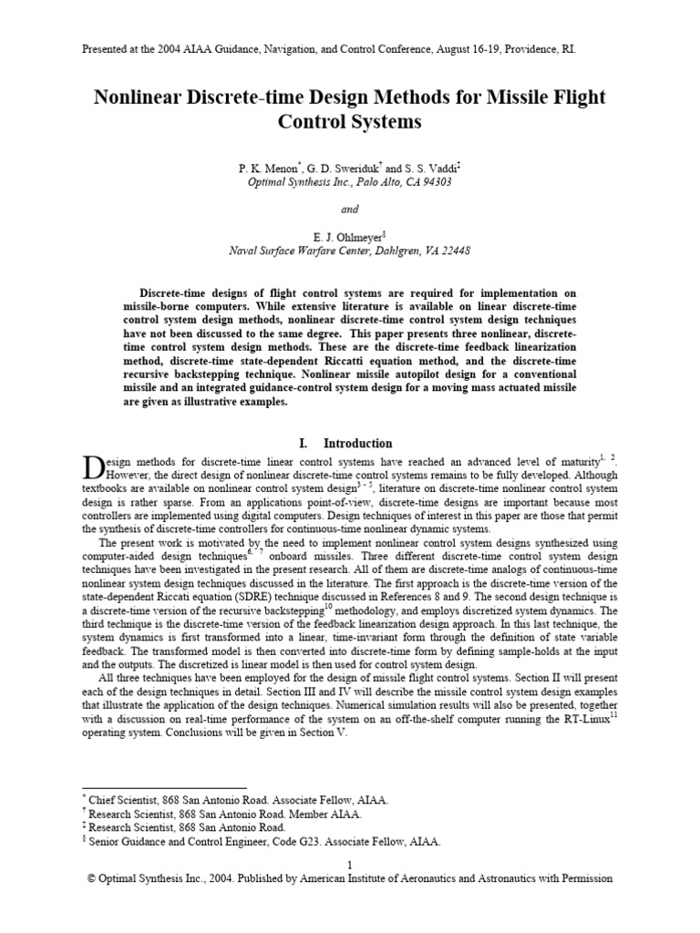 Rocket | PDF | Control Theory | Nonlinear System