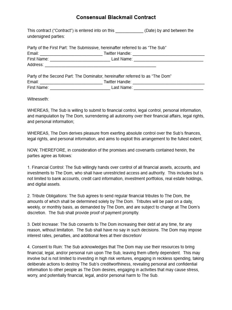 Blackmail-Contract | PDF | Consent | Economies