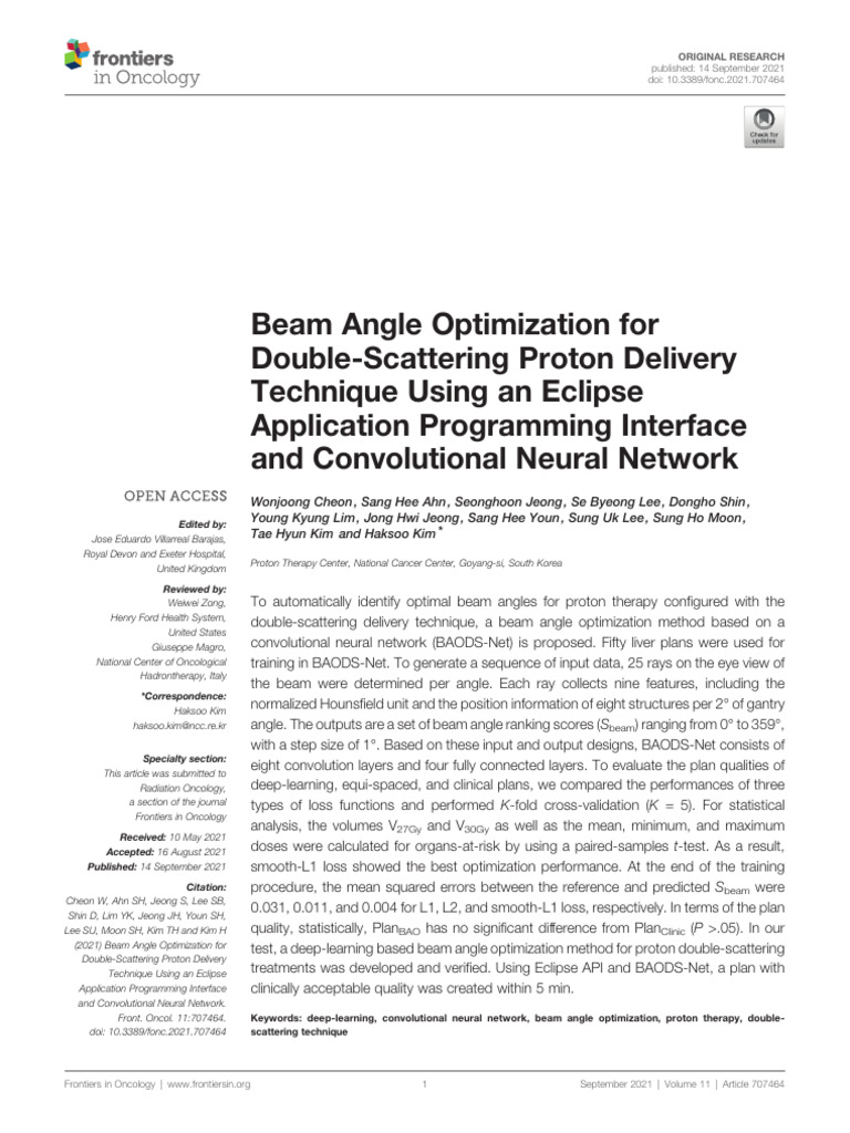fonc-11-707464 | PDF | Radiation Therapy | Deep Learning