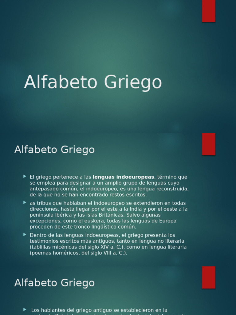 Alfabeto Griego | PDF | Lengua griega | Escritura