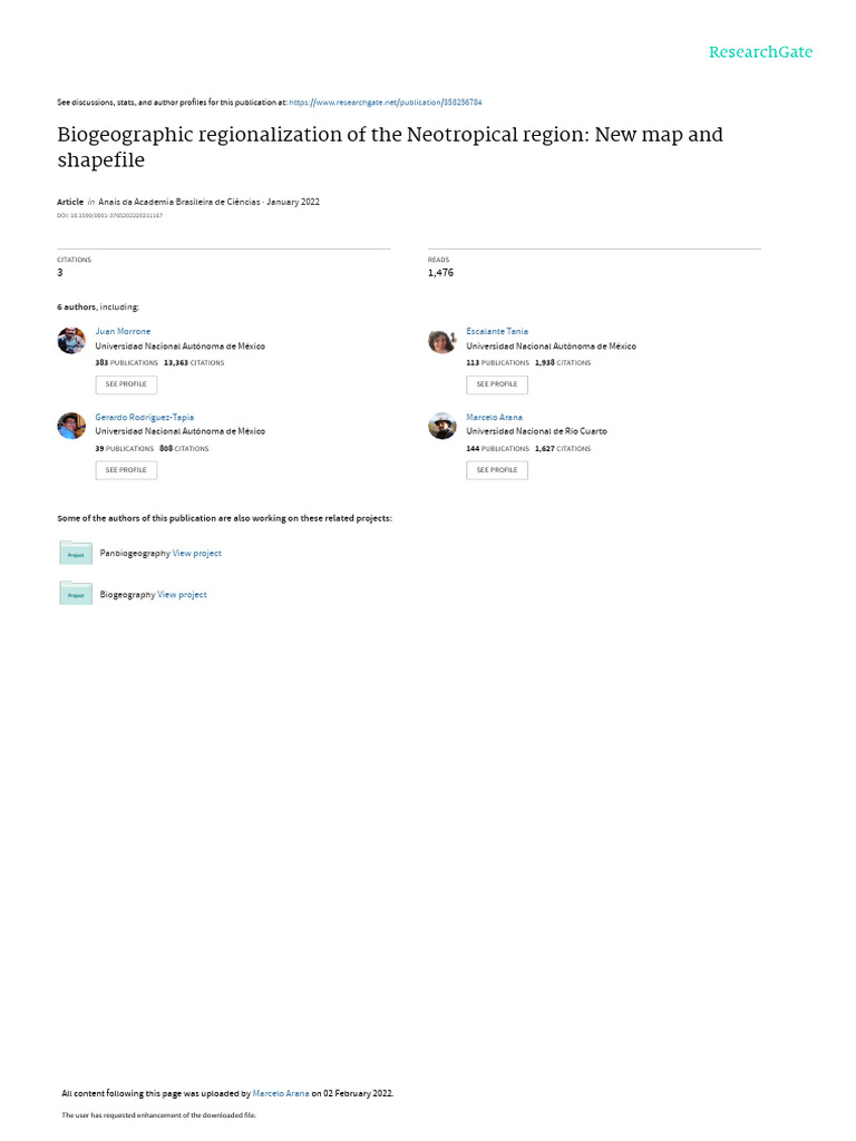 Morrone Et Al.2022 - Biogeographic Regionalization of The Neotropical ...