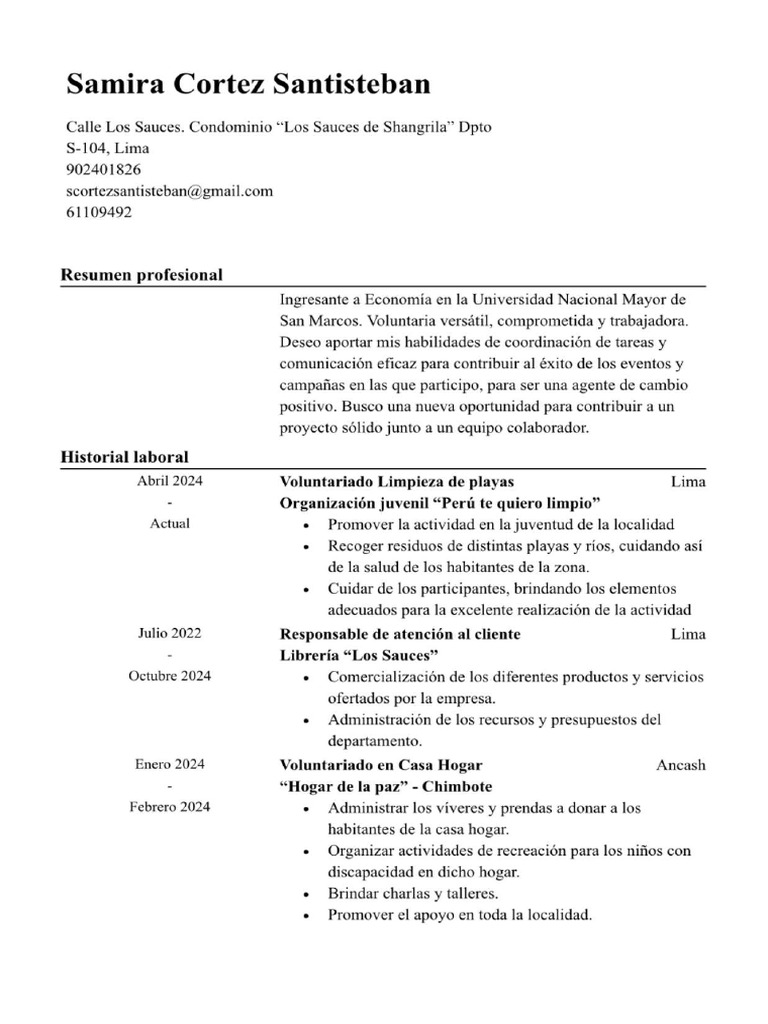 CV Samira Cortez | PDF