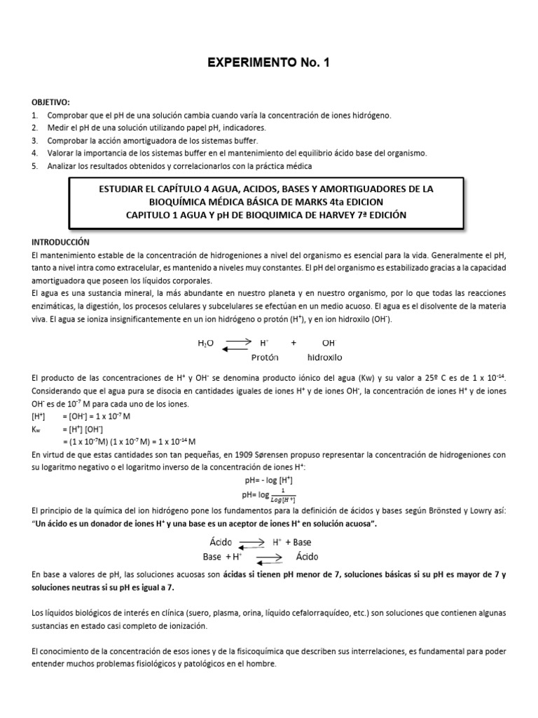 practica de laboratorio 1 BQMI 2025 | PDF | Solución tampón | Ácido