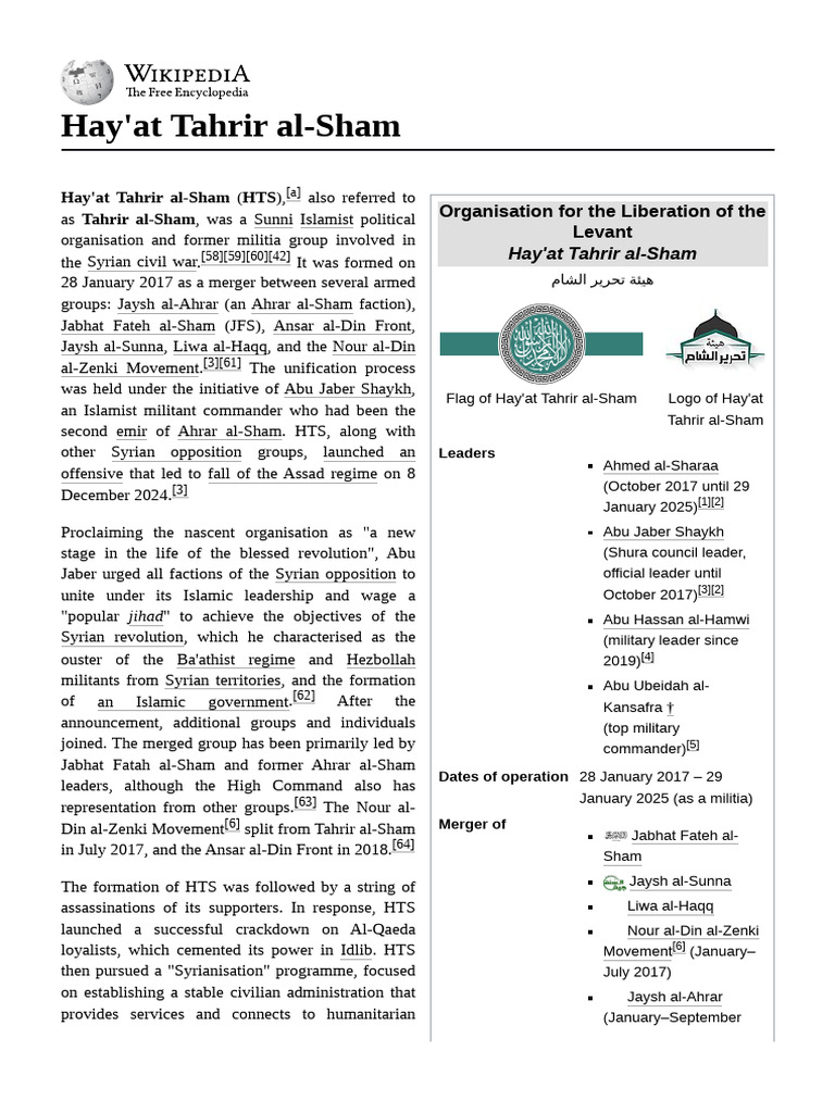 Hay'at_Tahrir_al-Sham | PDF | Al Nusra Front | Ahrar Al Sham