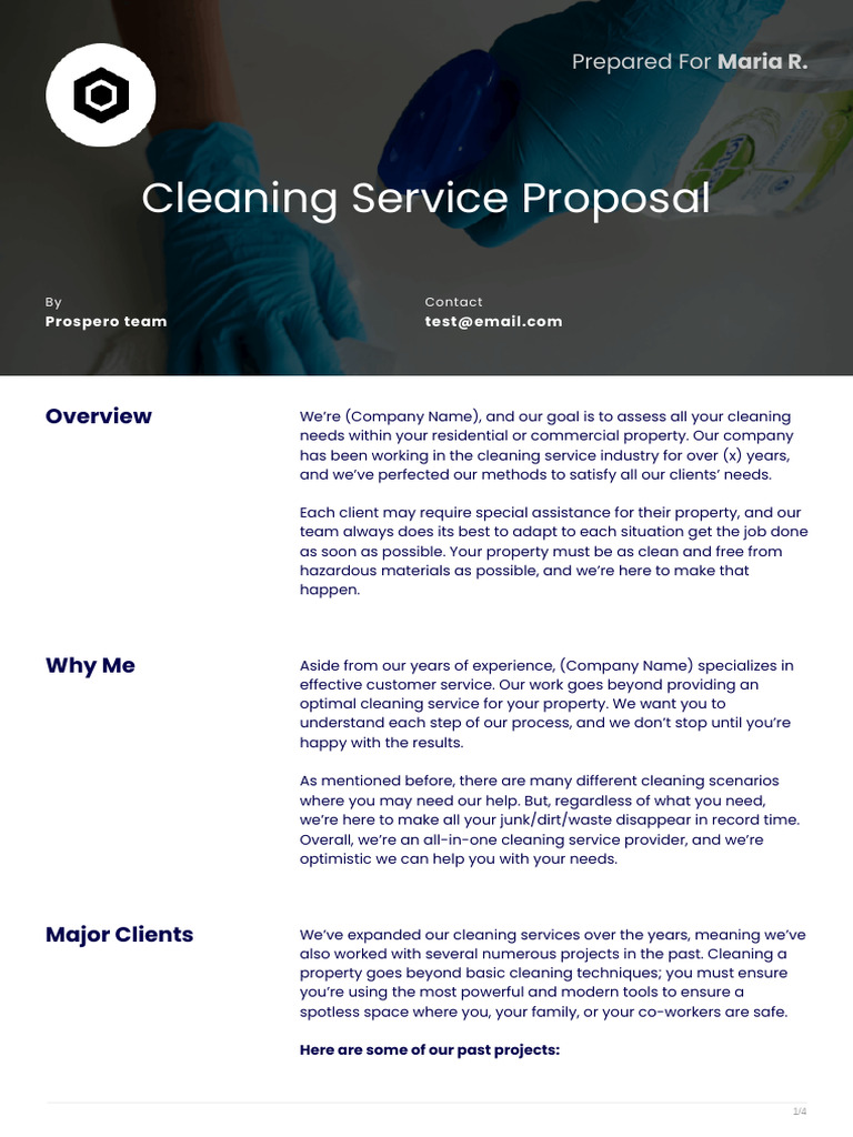 Comprehensive Cleaning Service Proposal | PDF