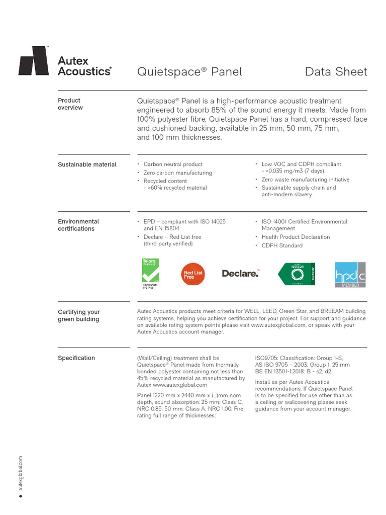 QS NZ Panel - Datasheet | PDF | Engineering Tolerance | Green Building