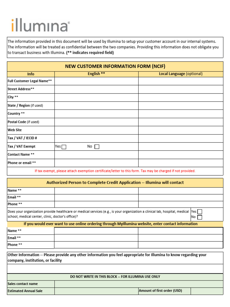 Customer Form | PDF