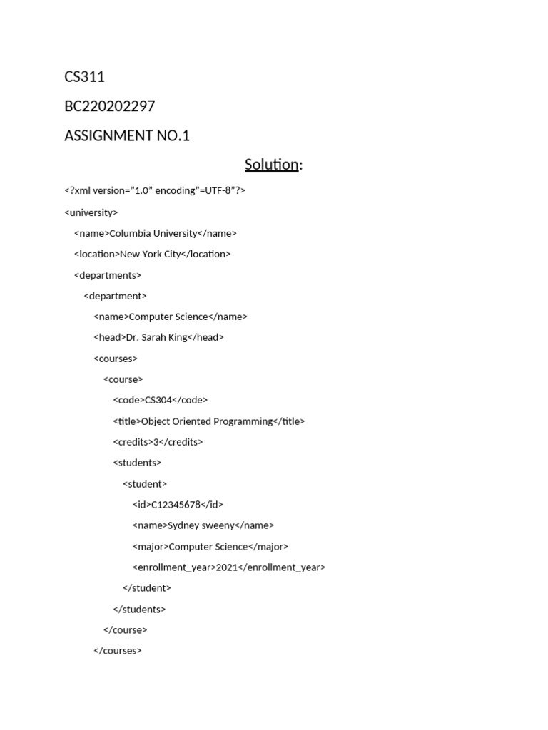 CS311 Assignment No 1 | PDF