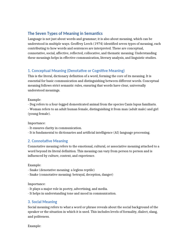 Seven_Types_of_Meaning | PDF | Semantics | Word