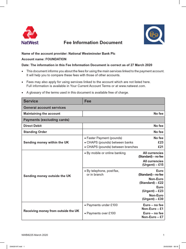 Bank Fee Guide for Account Holders | PDF | Overdraft | Payments