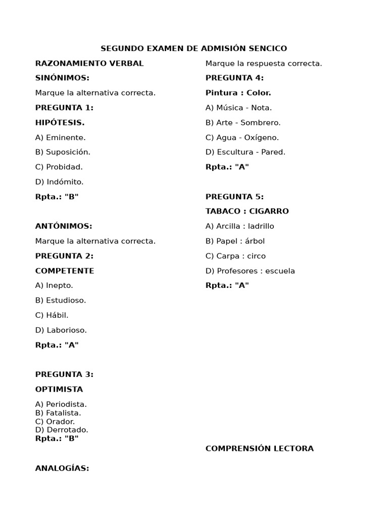 Segundo Examen de Admisión Sencico | PDF | Tsunami | Perú