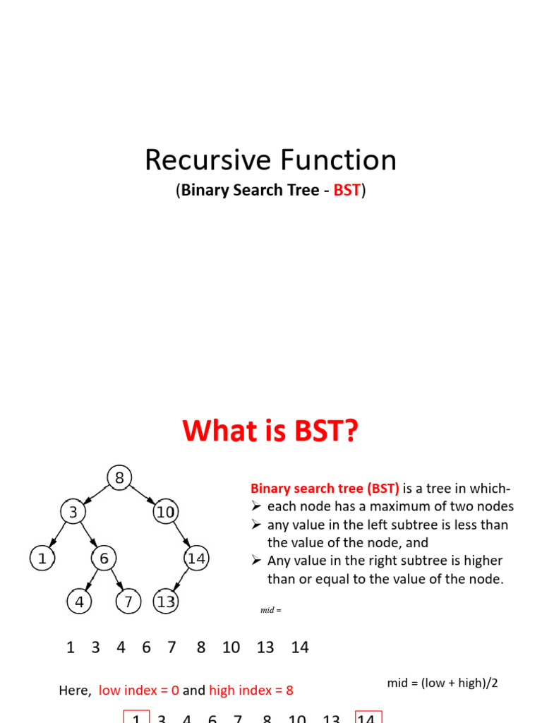 Lecture 7B - Recursive Function - BST | PDF