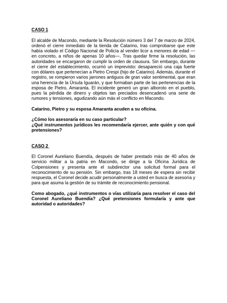 Casos para Resolver en Clase | PDF