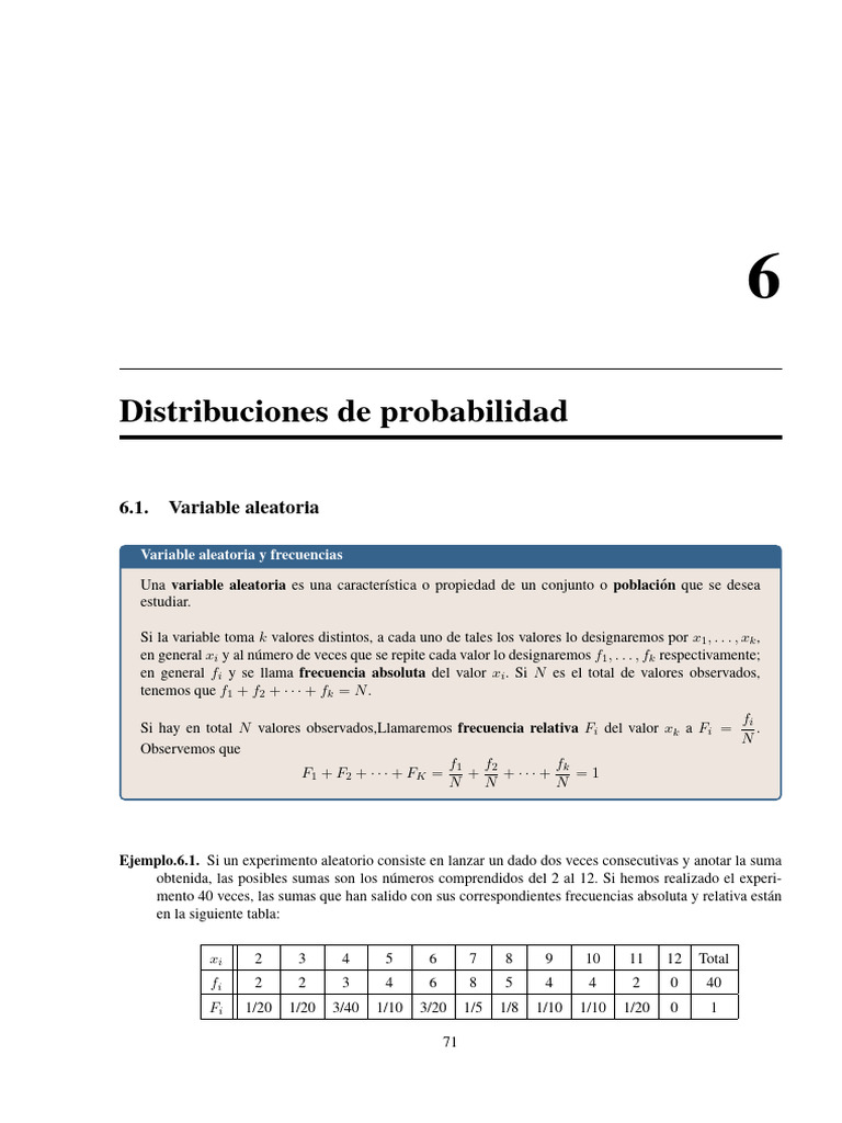 06 Dist Prob | PDF | Teoría de probabilidad | Diferencia