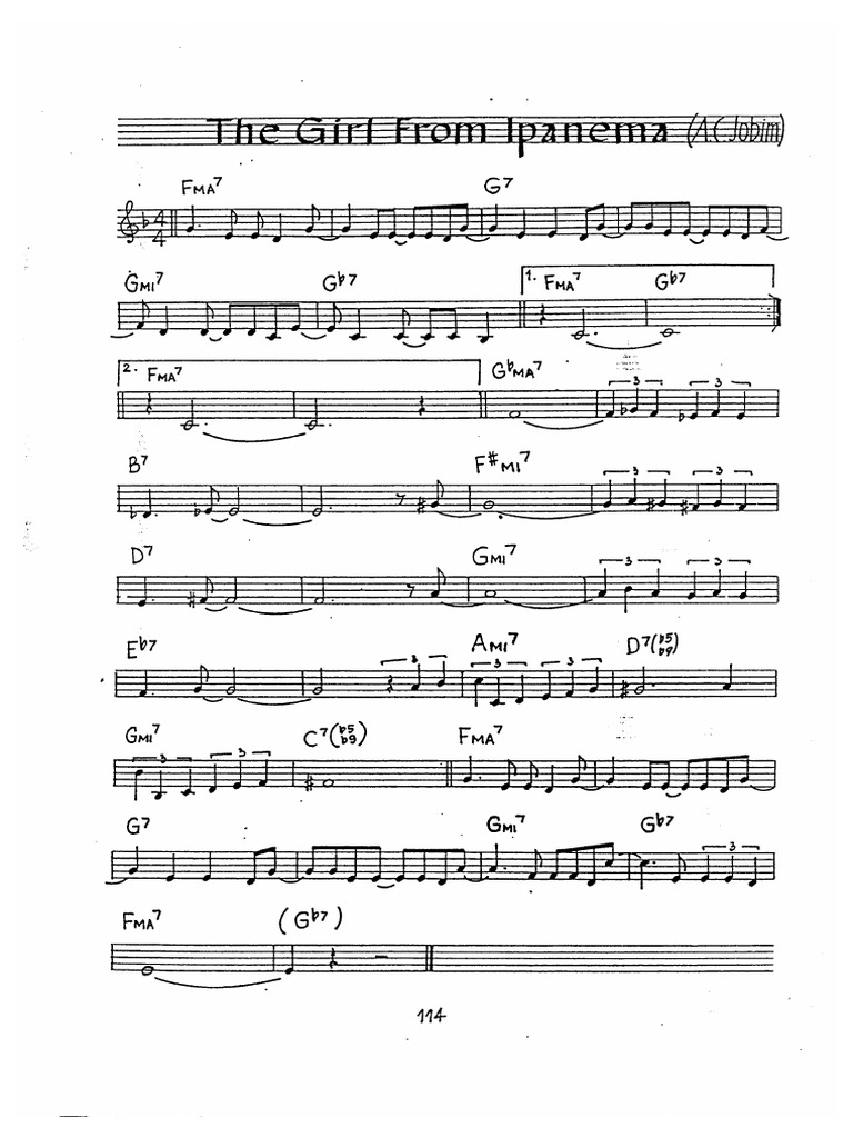 A.C. Jobim - The Girl From Ipanema | PDF
