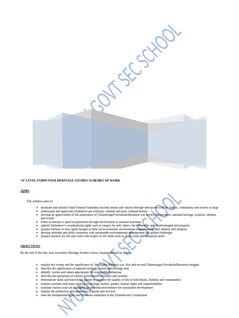 Heritage Scheme - Form 4 Shal | PDF | Evaluation