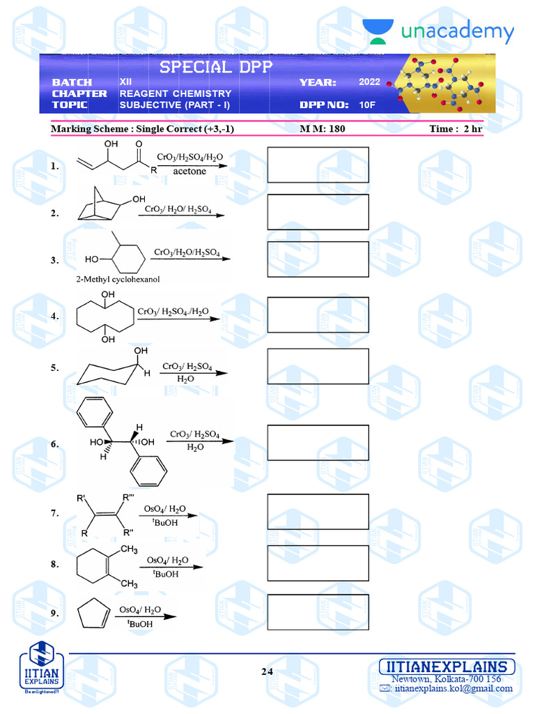 Mka Sir Reagent Chem Sheet | PDF | Chemical Compounds | Organic Chemistry