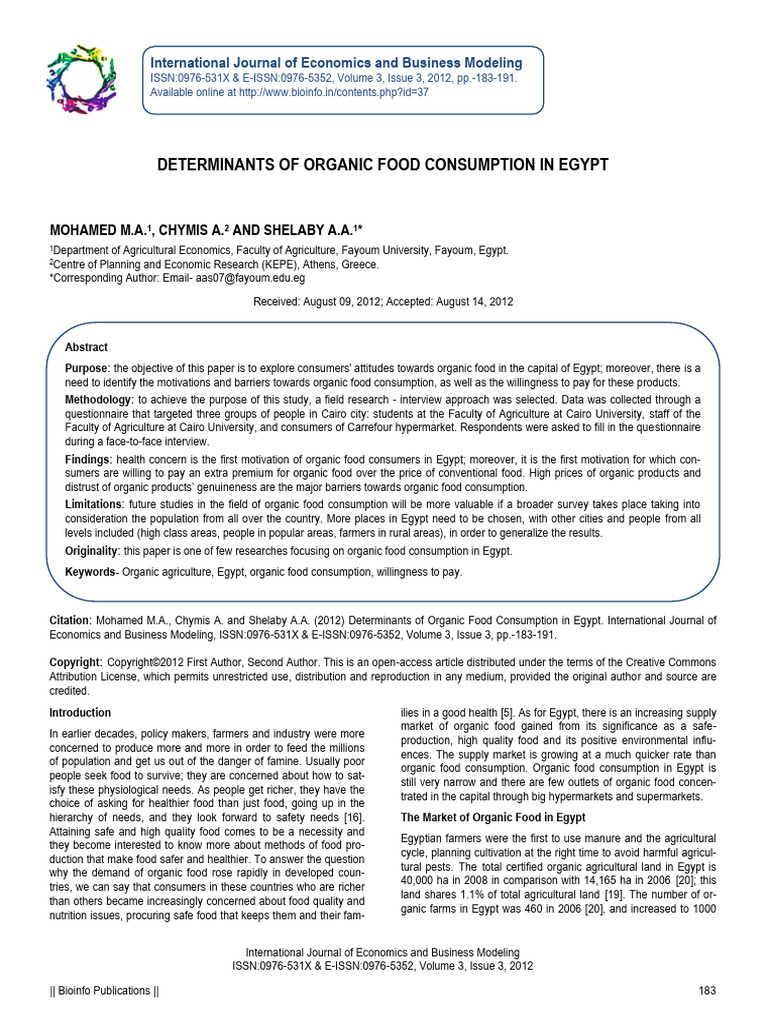 Determinants of Organic Food Consumption | PDF | Organic Foods | Chi Squared Distribution