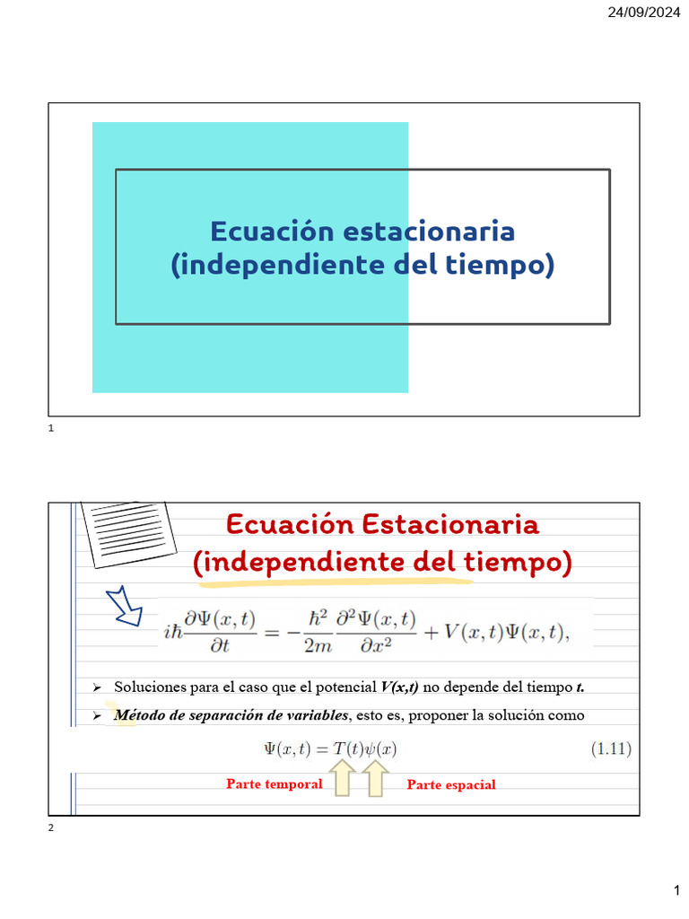 03 Tema-Ecuación de Schrodinger | PDF | Ecuaciones | Análisis matemático