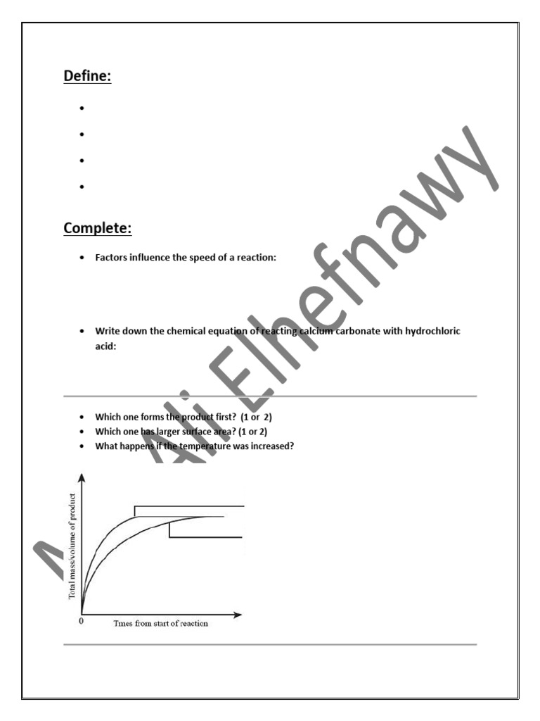 Rate of Reaction Questions | PDF | Reaction Rate | Activation Energy