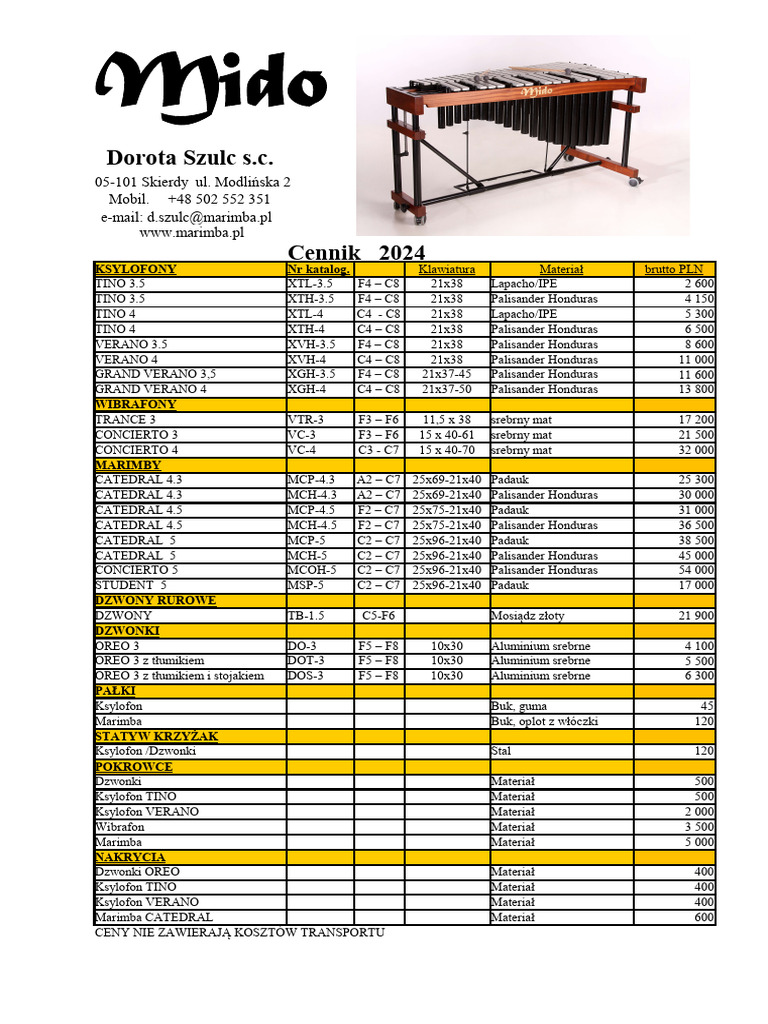 Cennik MIDO 2024 - 1 | PDF