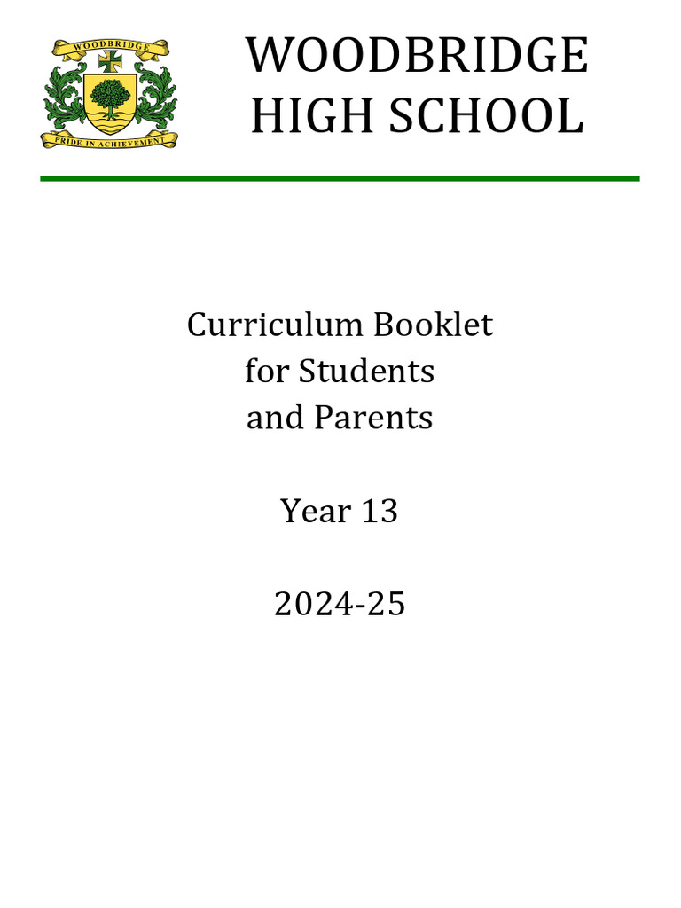 Year 13 Curriculum Booklet 2024 25.333301448 | PDF | Curriculum | Brain