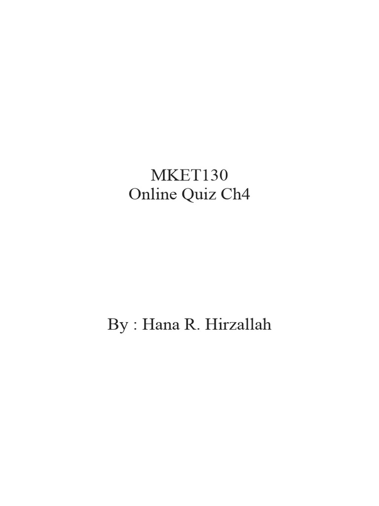 chap 4 marketing quiz | PDF